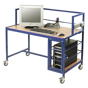 Security Computer Trolley With Lockable Tower Cage