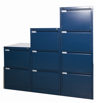 Blue Metal 2, 3, & 4-Drawer Filing Cabinets